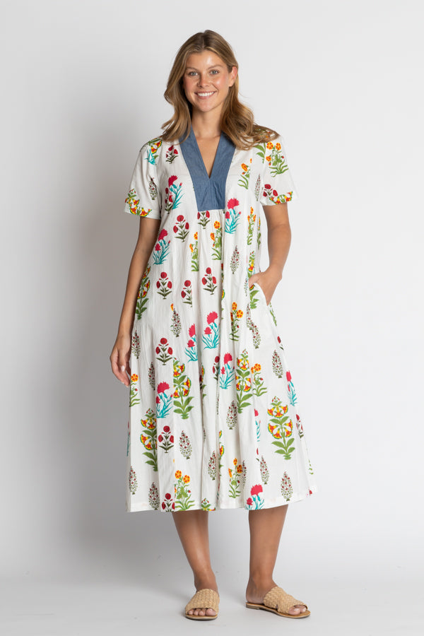 IBSA Clarksville Midi Dress – Cotton A-Line Dress with Pockets – Kabana Shop