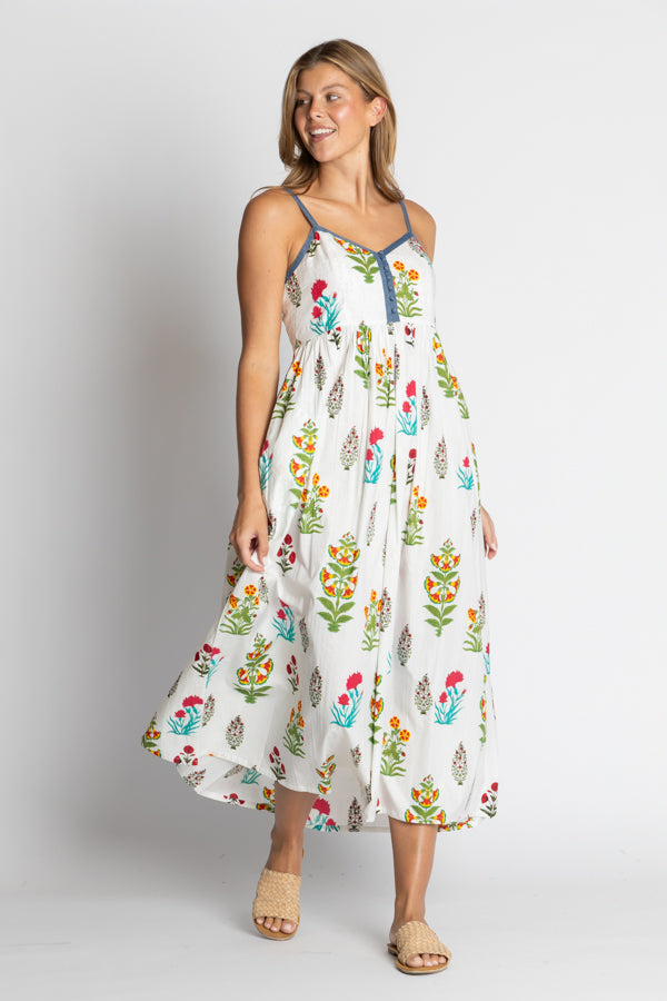 IBSA Clarksville Sundress – V Neck Cotton Dress with Pockets – Kabana Shop