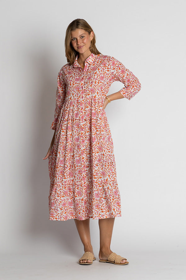 IBSA Michigan Midi Dress – Collared Cotton Button-Through Dress – Kabana Shop