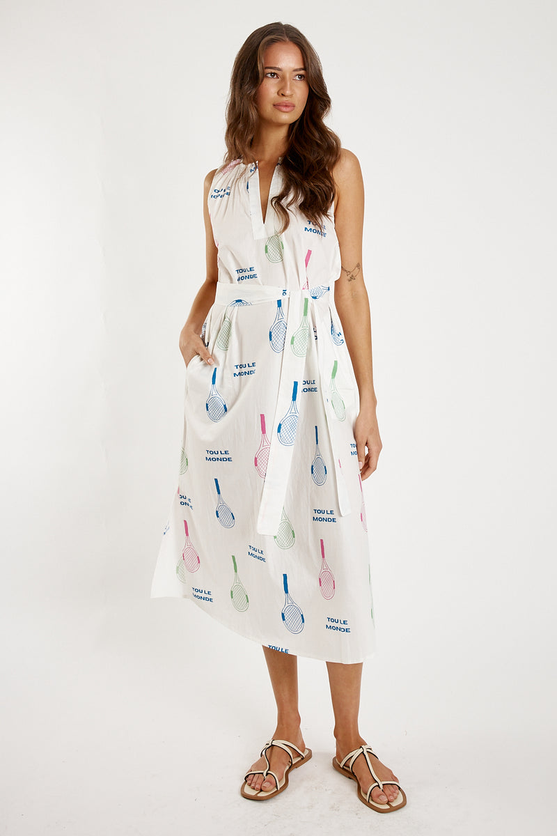 Itami Tout Le Tenis Sleeveless Cotton Midi Dress | Australian Design – Kabana Shop