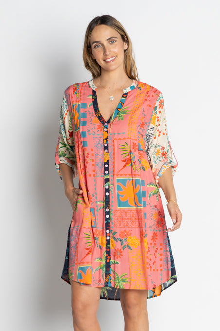 LulaLife Carina Button Dress – Viscose Print Button-Through Dress – Kabana Shop