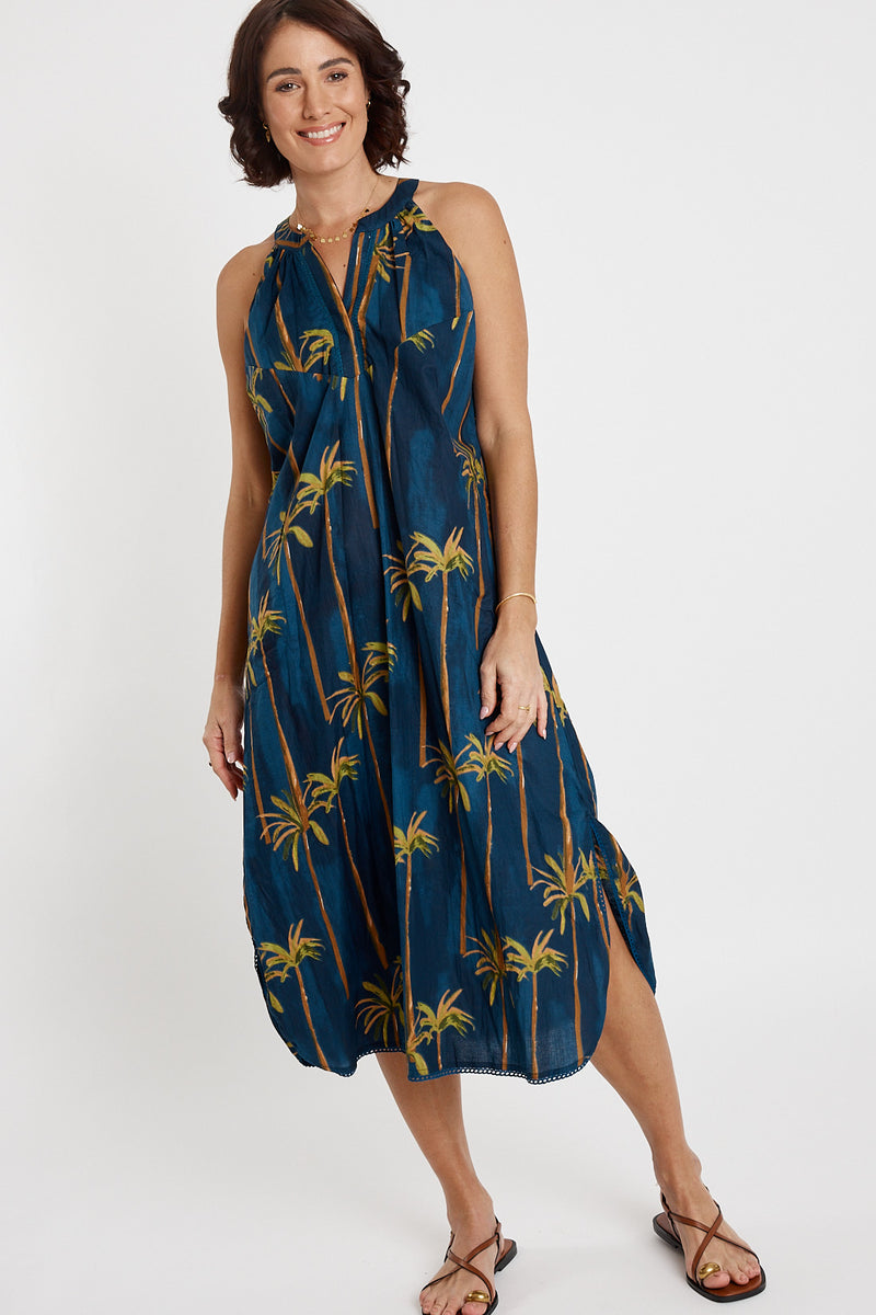 LulaLife Badira Sleeveless Maxi Dress – Tropical Cotton Summer Dress – Kabana Shop