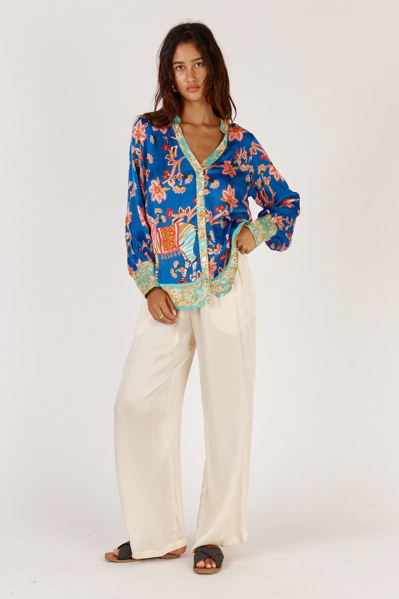 Rubyyaya Tango Shirt – Elegant Viscose Satin Shirt with Gold Buttons ...